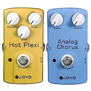 JOYO JF-32 Hot Plexi Distortion Effect Pedal Bundle with JF-37 Chorus Pedal for Electric Guitar