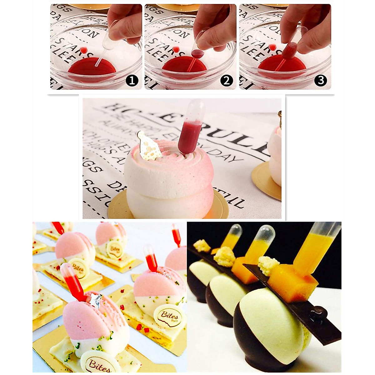 Pack of 50 4ml Transparent Plastic Cupcake Pipettes (Star Shape)