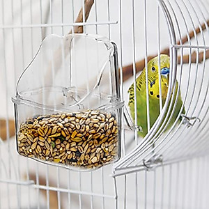 Ipetboom No Automatic Bird Feeders Cockatiel Food Dispenser Bowls Container Parrot Dishes Parakeet Cage Accessories Bird Feeder for Canary Finch Conure Lovebirds Cage Supplies 2pcs