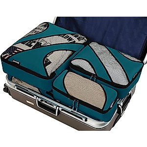 BAGAIL 6 Set Packing Cubes,Travel Luggage Packing Organizers(6Set Teal)