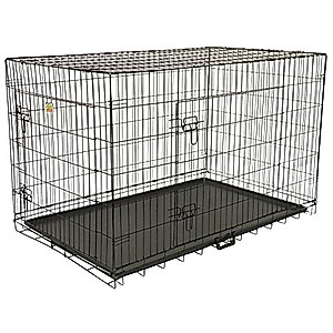 Go Pet Club 42-Inch Two Door Folding Metal Cage with Divider
