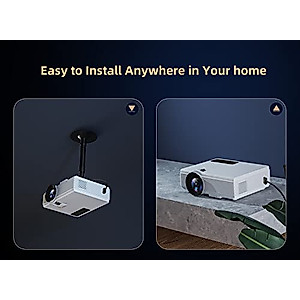 ALVAR Native 1080P Bluetooth Projector w/ 100'' Screen, 4K Supported, 10000 Lux & 400 ANSI Portable Outdoor Movie Projector w/ 60000 Hrs LED Lamp Life, Compatible with TV Stick, HDMI and USB