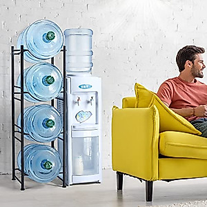 SEHERTIWY 5 Gallon Water Cooler Jug Rack, 4 Tier Detachable Water Bottle Storage Rack, Heavy Duty Water Bottle Organization for Home, Office