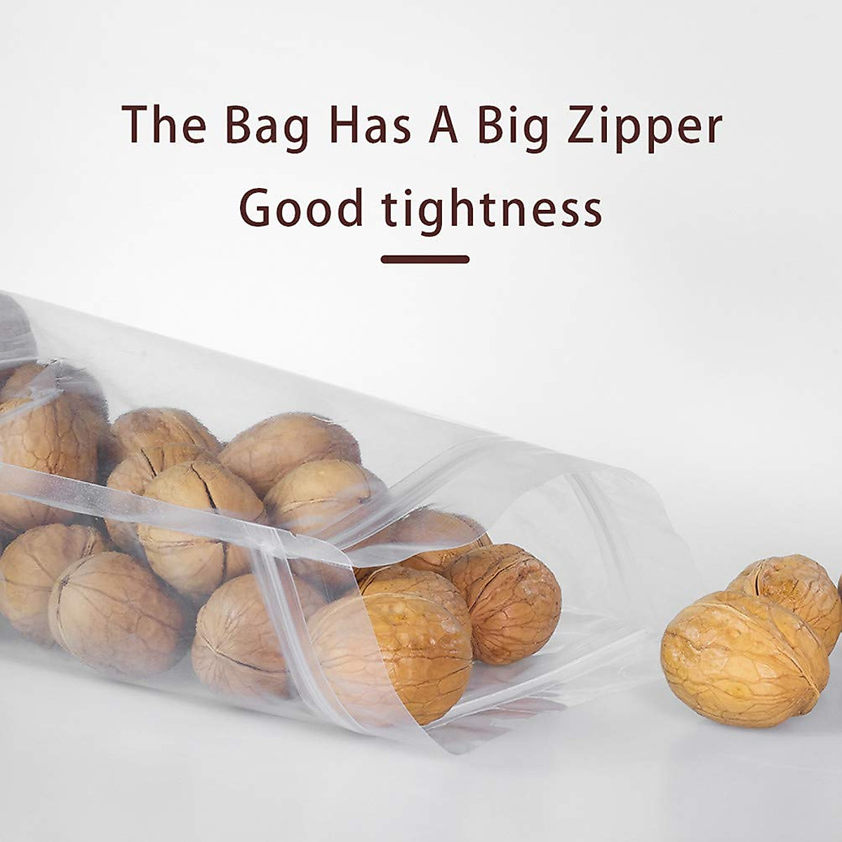 SixWe 100 Pack Reusable Clear Stand Up Mylar Food Storage Bags, 5.9x8.7+3.2inch, Polyethylene (PE) Mylar Bags Made of Premium PE, Self Seal, BPA Free