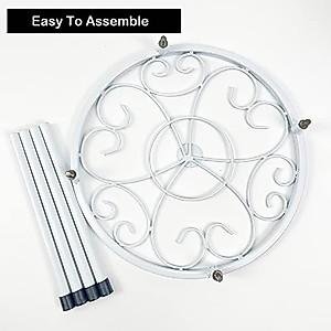 HAINARverS Metal Plant Stands 5-Pack, Heavy Duty Rustproof Iron Corner Flower Pot Stand Holder,Round Supports Display Rack Tiered Plant Stand Shelf For Indoor And Outdoor Multiple (White)