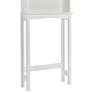 MENGK Over-The-Toilet Bathroom Cabinet with Shelf and Two Doors Space-Saving Storage, Easy to Assemble, White