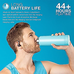 JLab JBuds Air Sport Gen 3 True Wireless Bluetooth Earbuds + Charging Case, Graphite, IP66 Sweat Resistance, Multipoint, Dual Connect, 3 EQ Sound Settings, Find wth Tile