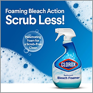 Clorox Disinfecting Bathroom Foamer with Bleach Original, Household Essentials, 30 Ounce Spray Bottle (Package May Vary)