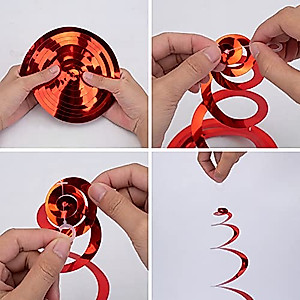 30 Pieces Gold Hanging Swirl Decorations Plastic Streamer Party Swirl Spiral Decorations for Ceiling, Wedding Baby Shower Birthday Party Supply