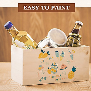 Aweyka 6 Packs Unfinished Wood Box in 5 Sizes Rustic Handles Wooden Box Storage Organizer Container Craft Box Nesting Treasure Boxes for Crafts Home Table Decoration