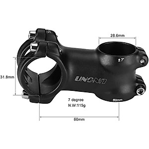 FOMTOR 31.8 Stem 60mm 70mm 80mm 90mm 7 Degree Light Weight Bike Handlebar Stem MTB Stem Suitable for Mountain Bike Road Bike BMX MTB
