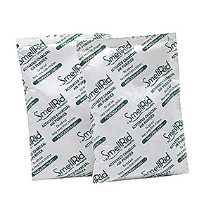 SMELLRID Reusable Activated Charcoal Drawer & Cabinet Smell Remover [5 Pack] – Large 100g (4" x 5.3") Pack Treats 50 Sq. Ft.- Premium Natural Fresheners for Drawers, Chest, Cabinets, Bags, Shoes, Cars.