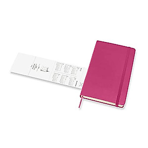 Moleskine Weekly Planner 2022, 12-Month Weekly Diary, Weekly Planner and Notebook, Hard Cover, Large Size 13 x 21 cm, Colour Bougainvillea Pink, 144 Pages