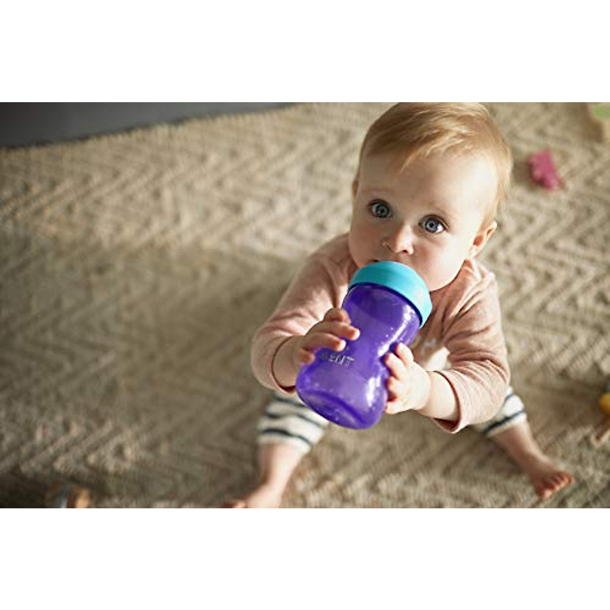 Philips AVENT My Grippy Spout Sippy Cup with Soft Spout and Leak-Proof Design, Pink/Purple, 10oz, 2pk, SCF801/22
