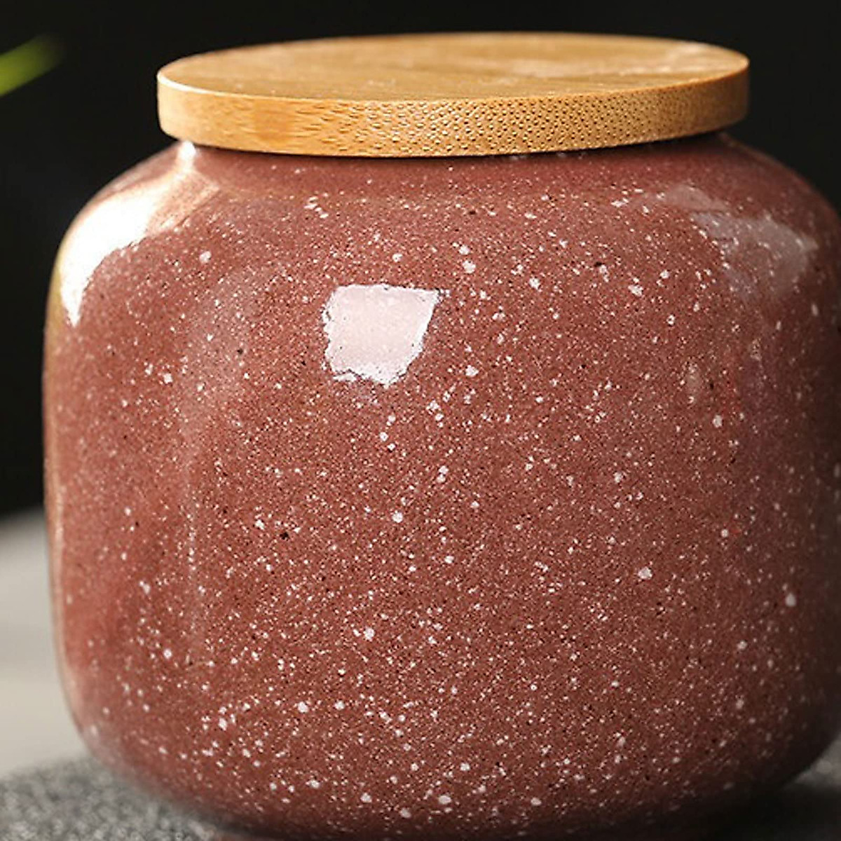 AMAYYAgwsnh Food Container Sets Creative Cover Ceramic Jar Sealed Tea Tin Storage Box Porcelain Kitchen Utensils Grain Seasoning Tank Enamel Storage Jar