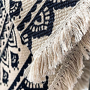 Poowe Round Cotton Rug Woven Tassel Throw Rug Washable Area Rug for Living Room Bedroom Kitchen Bathroom (Vintage)