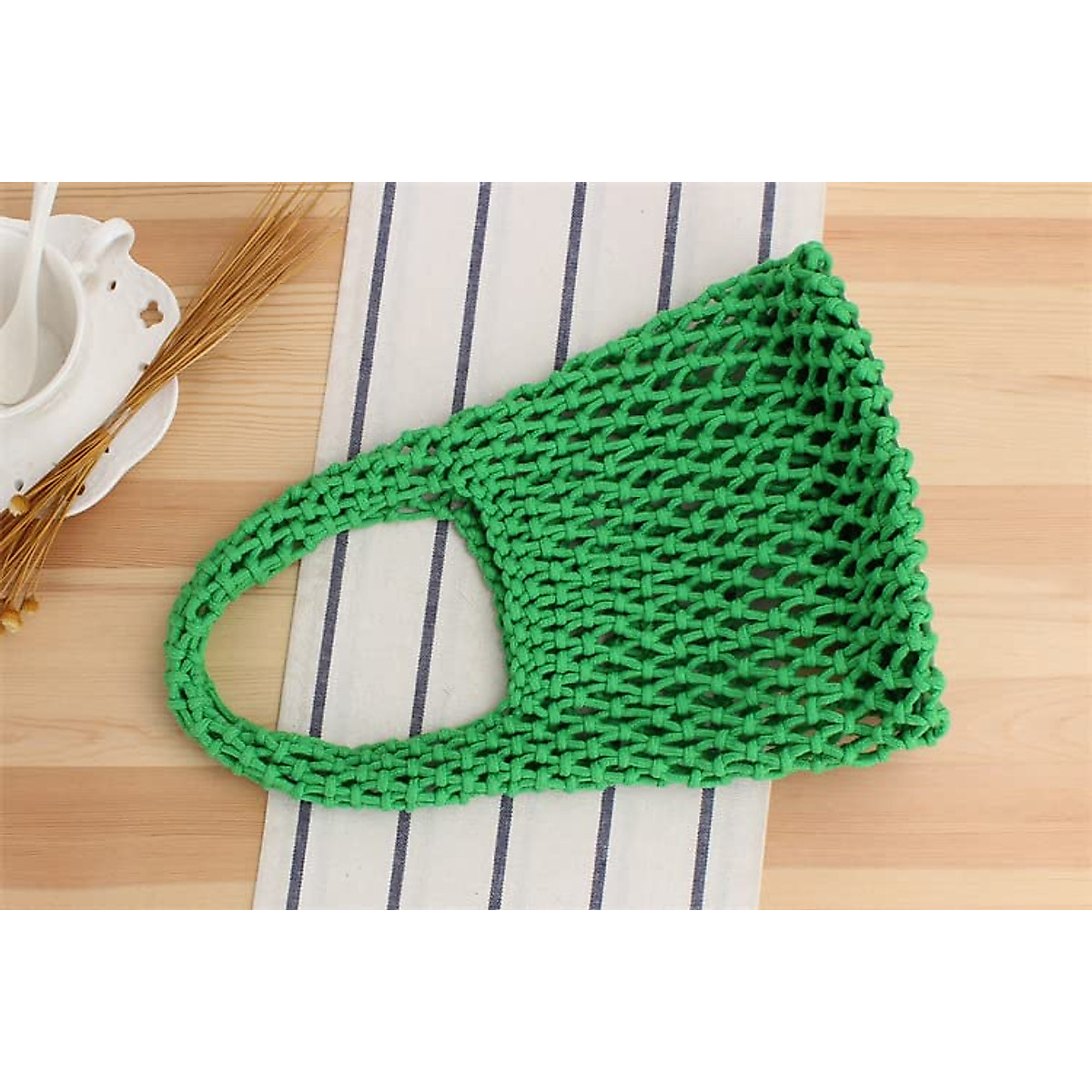 Naimo Straw Beach Bag Woven Shoulder Bag Rattan Handbag Crochet Tote Weaving Summer Hobo Bag