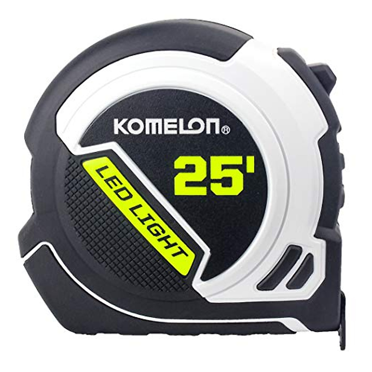 Komelon LED Light Tape Measure, White/Black - 25ft. - 25LED