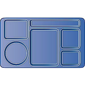Carlisle FoodService Products 61503-E Rectangular Tray w/ (6) Compartments, 15" x 8.75", Plastic, Black