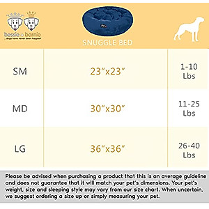 Bessie and Barnie Snuggle Dog Bed - Extra Plush Fabric Dog Bean Bag Bed - Reversible Circle Dog Bed - Machine Washable Donut Dog Bed - Calming Dog Bed - Multiple Sizes & Colors Available