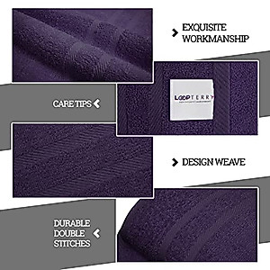 LOOP TERRY Bath Towel Set - 100% Cotton 6 Pack 24 x 46 Quick Dry Towels. Lightweight & Absorbent, 500 GSM Soft Towels use for Bath, Pool, Spa, Gym, Guest Bathroom, Ideal for Daily Drying