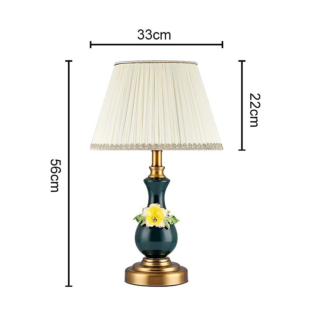 Creative Glazed Ceramic Table Lamp American Pastoral Bedroom Bedside Lamp Large Table Lamps for Living Room Coffee Table Desk Lamp Desk Night Lamp