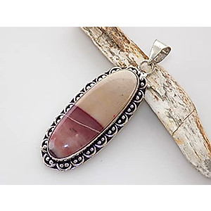 Mookaite Pendant, Birthday Gift Jewelry, Designer Pendant, Silver Plated Pendant, Handmade Pendant Jewelry, Boho Jewelry