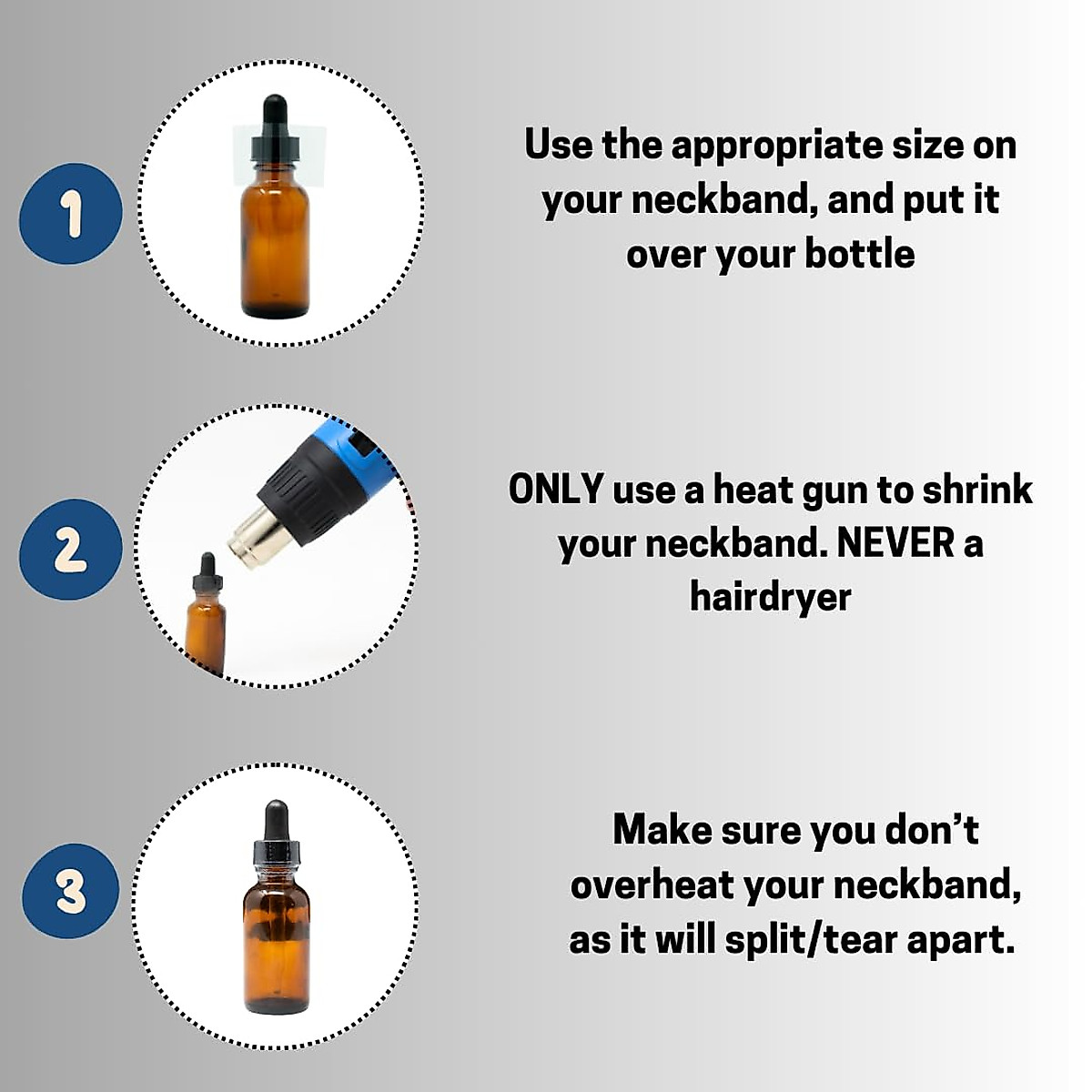 66 x 25 mm Clear Perforated Shrink Band for Growler Bottles, Pharmaceutical Bottles, Gallon Jugs, Honey Bottles, and More. [Compatible Diameter Range: 1 1/4” – 1 1/2"] - Bundle of 50