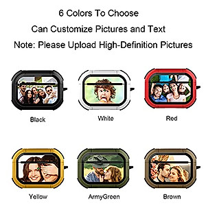 HGG Custom Case Compatible with Airpods Pro Case,Personalized Two-Color Design Sturdy Shockproof Protective Case for Airpods Pro,with Anti-Lost Rope (Custom Photo)