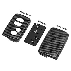 TANGSEN Smart Key Fob Case Cover Compatible with Toyota Avalon Camry Corolla Highlander Prius RAV4 Sequoia VENZA Scion FR-S Subaru BRZ Silicone Rubber Night-Luminous Black