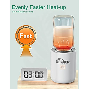 Portable Bottle Warmer, Fast Heating Travel Bottle Warmer, 13200mAh Baby Bottle Warmer On The Go for Breastmilk and Formula with 5 Adapters, 4 Temperature,Leak-Proof, Cordless, Battery Powered
