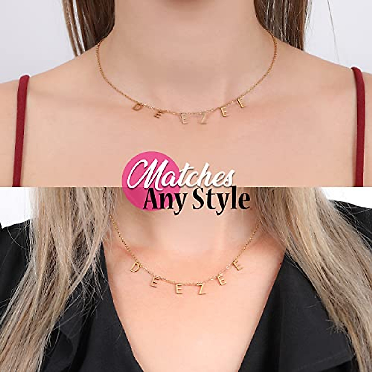 Sorority Shop Phi Mu Necklace — PM Name Necklace, 18K Gold Plated Sorority Gifts Necklace, Long-Lasting Phi Mu Gifts for Women