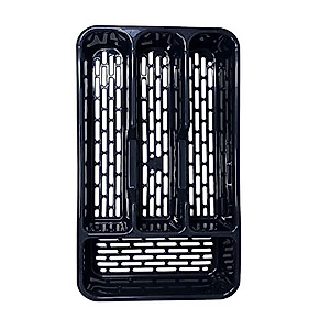 PLASTIFIC Large CUTLERY TRAY Utensils Spoon Fork Holder Flatware Organiser for Kitchen Organiser Strong Plastic Drawer Sliding Tidy (33 x 17.5 x 4.3 slim )