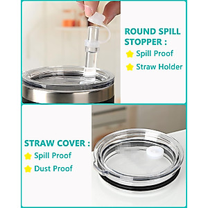 Silicone Spill Stopper Compatible with YETI Straw Cup,Spill Stopper for Cups Mug Tumbler Accessories Including 3 Straw Cover Topper Cap, 3 Leak Proof Stopper.