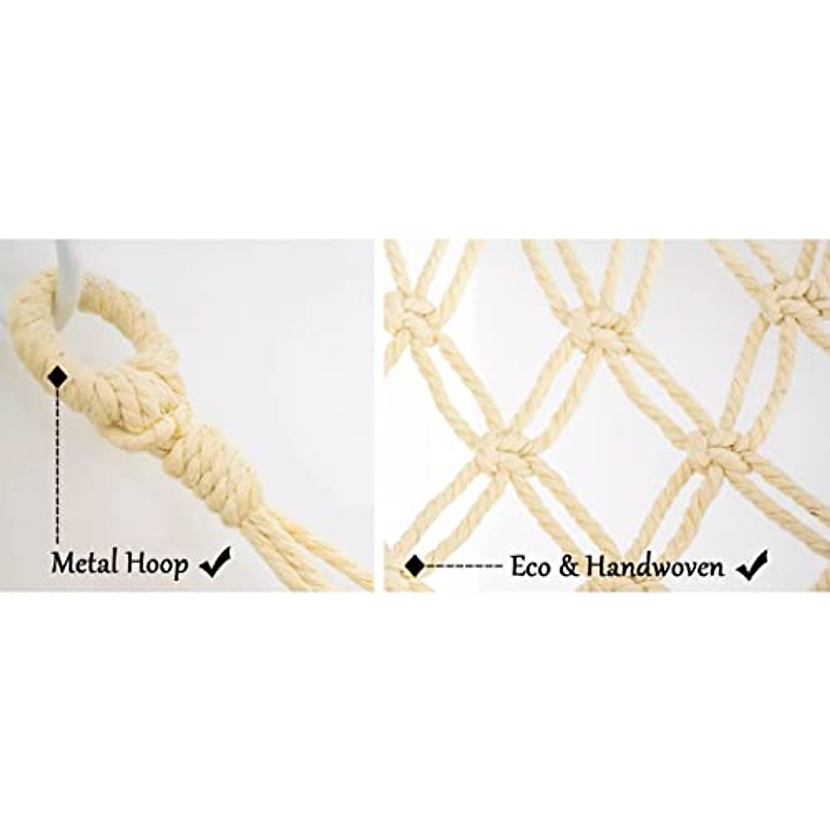 IYOG Stuffed Animal Net or Hammock (41inx41inx52in) - Corner Net for Stuffed Animals for Wall - Stuffed Animal Storage - Toy Hammock -Stuffed Animal Hammock (Cream) Hardware Included