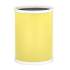 Kraftware Fun Colors Oval Waste Basket, 14", Yellow/Lemon
