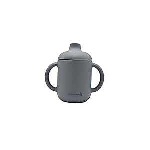 TeenyBearProducts Silicone Sippy Cup, 4oz, Training Cup With Non Slip Handles, 100% Food Grade Silicone (Slate, 1)