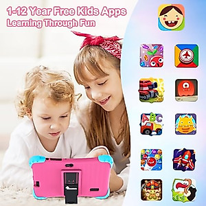 Kids Tablet 7 inch Tablet for Kids 2-12 Android 11 Toddler Tablet 2+32GB Childrens Tablet Kids APP Preinstalled Learning Tablet, with GMS Certified, Dual Camera, Parental Control, Shockproof Case