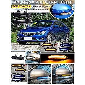 Hacreyatu For-Volvo V40 CC II V60 S60 2011-2018 S80 V70 III Dynamic Side Wing LED Turn Signal Blinker(Blue)