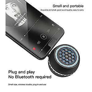 EAVO Mini Portable Speakers, 3W 36mm Microphone Speaker Line-in Speaker with 3.5mm Aux Audio Jack and Plug in Clear Bass Micro for Smart Phone, pad, Tablet, Laptop, Computer.