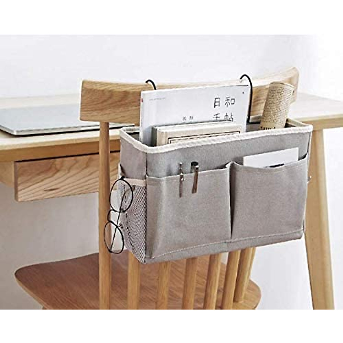 UJLN Bedside Caddy Hanging Bed Organizer Storage Bag Pocket for Bunk and Hospital Beds, College Dorm Rooms Baby Bed Rails (D-Style)