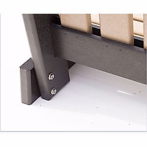 ECOMMERSIFY INC 5FT-Weathered Wood-Poly Lumber Mission Porch Swing Heavy Duty Everlasting PolyTuf HDPE - Made in USA - Amish Crafted