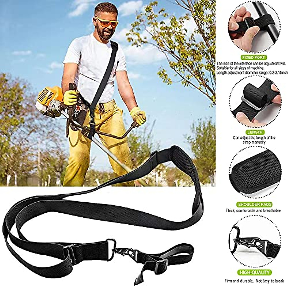 HPENP Shoulder Strap Trimmer Strap Blower Strap Weed Wacker Strap Universal for EGO String Trimmer, Weedeater Leaf Blower, Multi Head System Compatible with EGO String Trimmer and All Types