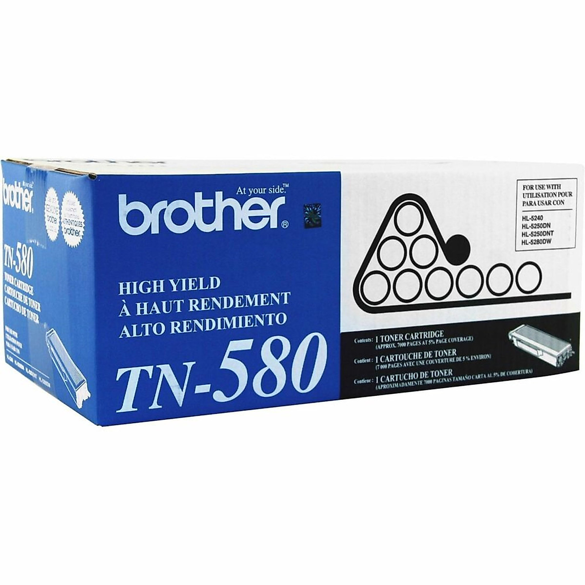 Brother TN580 High Yield Toner -Cartridge - Retail Packaging - Black