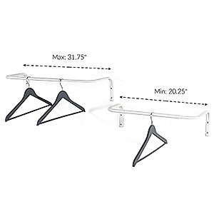 brightmaison Sofia Clothes Rack, Hanging Closet Organizer Adjustable & Wall Mount Clothes Rail Laundry Organizer Steel, White