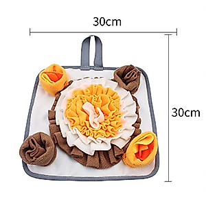 ISMARTEN Rabbit Foraging Mat, Polar Fleece Pet Snuffle Pad Bed, Interactive Feed,Treat Dispenser for Rabbits Chinchillas Ferrets Bunny Guinea Pigs (Cake)