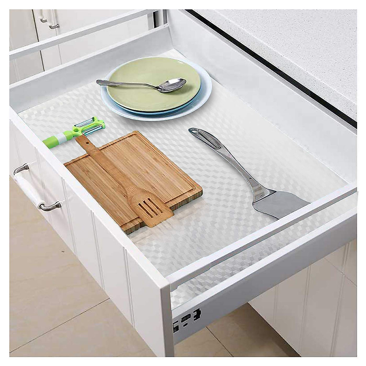 Self Adhesive Kitchen Backsplash Wallpaper, Oil Proof Aluminum Foil Kitchen Sticker Heat Resistant Peel and Stick Contact Paper for Countertop Shelf Liner Drawer Liner (15.7x118 inch)