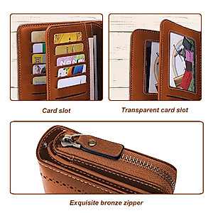 Chihutown Large Capacity RFID Blocking Leather Wallets, Women's Luxury Clutch, Credit Card Organizer with Wristlet