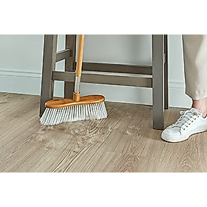 Harper Live.Love.Clean. Smooth Surface Bamboo Household Broom for Indoor Sweeping of Pet Hair, Dirt, Dust on Hardwood Floors, Tile, and Laminate