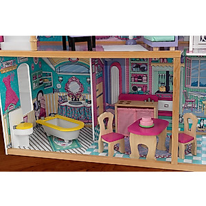 KidKraft Annabelle Wooden Dollhouse with Elevator, Balcony and 17 Accessories, Gift for Ages 3+